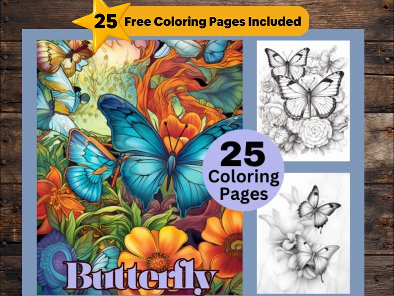 25 Butterflies Coloring Pages for Adults and Kids - Etsy