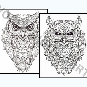 50 Owl Mandalas Coloring Book, Mandala Coloring Pages, Coloring for ...