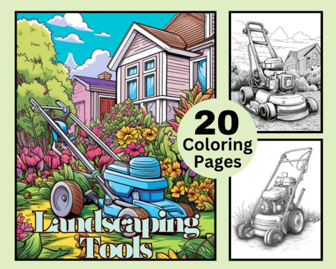 20 Landscaping Tools Coloring Pages Coloring Book Musical - Etsy