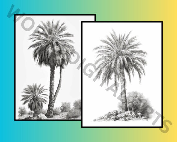 65 Trees Coloring Book, Printable Floral Coloring, Botanical Coloring ...