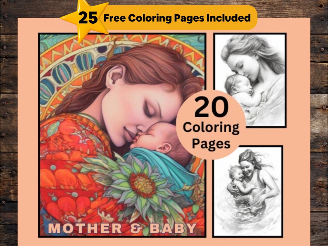 20 Mother & Baby Coloring Pages, Baby Coloring Book, Kids Coloring ...