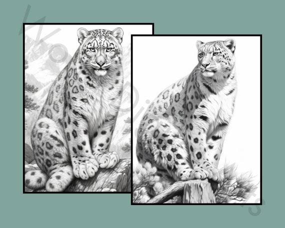 50 Pattern Animals Coloring Pages, Pattens Coloring Book, Grayscale ...