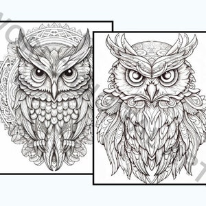 50 Owl Mandalas Coloring Book, Mandala Coloring Pages, Coloring for ...