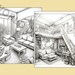 Pocket Room Coloring, Mini Room Coloring Pages, Grayscale Coloring Book ...