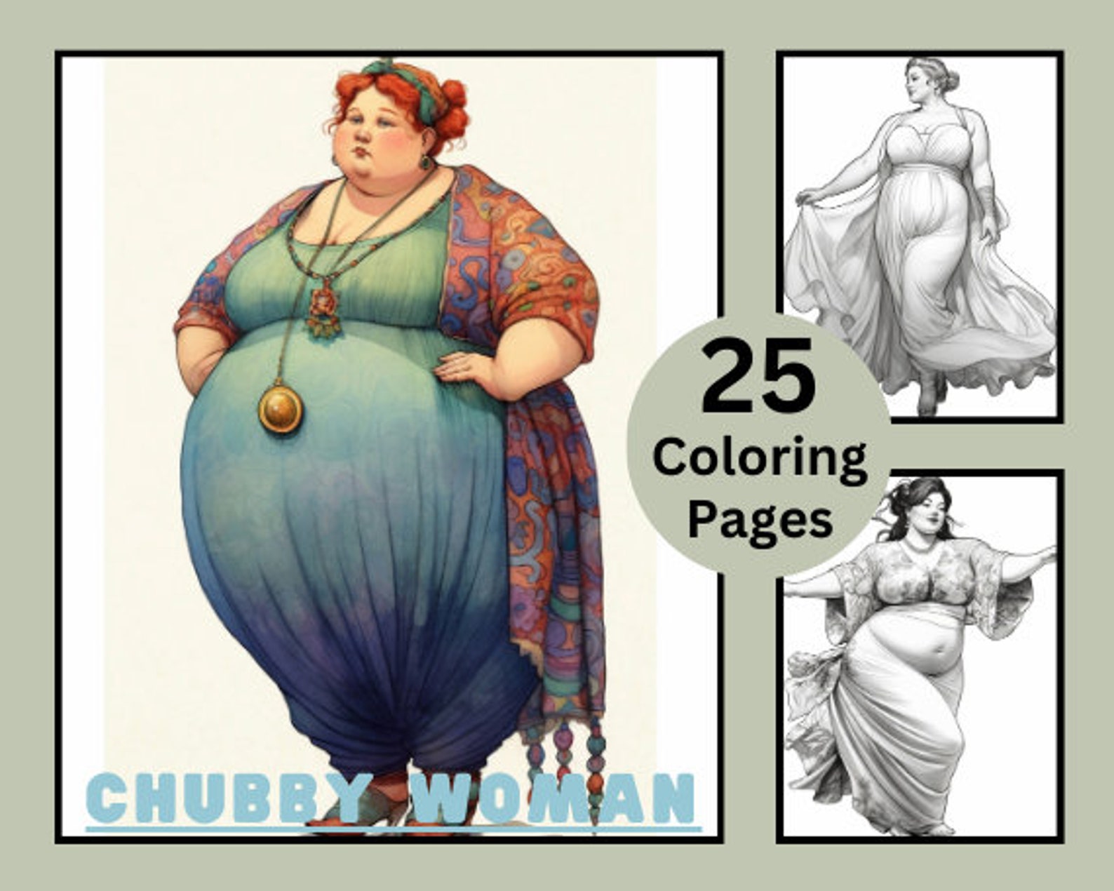 25 Pretty Chubby Women Coloring Pages, Plus Size Women Coloring Book ...
