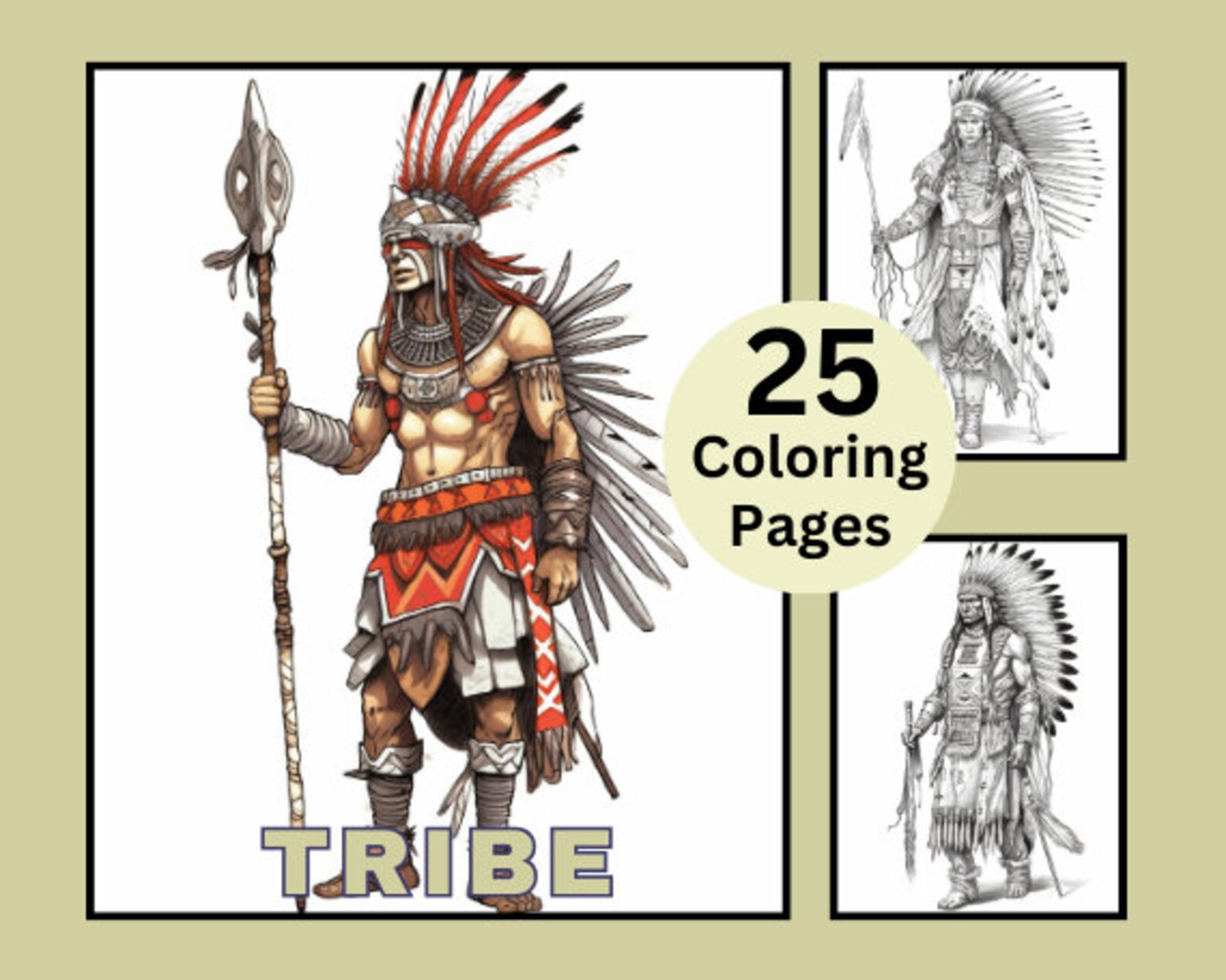 25 Tribe Coloring Pages, Sport Coloring Book, Coloring Bundle ...