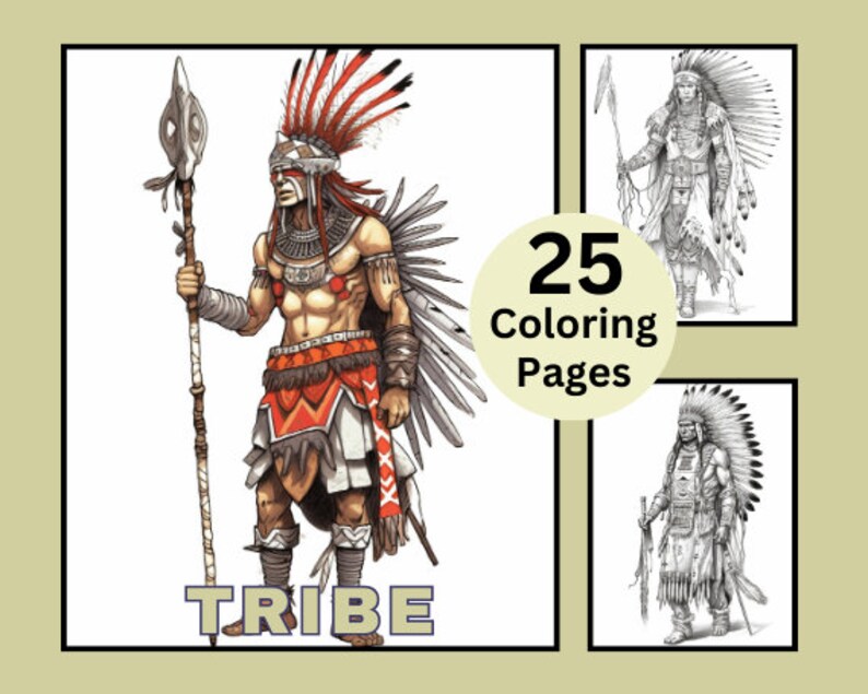 25 Tribe Coloring Pages, Sport Coloring Book, Coloring Bundle ...
