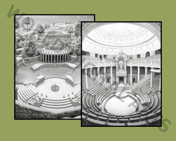 10 Amphitheaters Coloring Pages, Building Coloring Pages, Printable ...