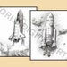 22 Flying Objects Coloring Pages, Flying Color Book, Grayscale Coloring ...