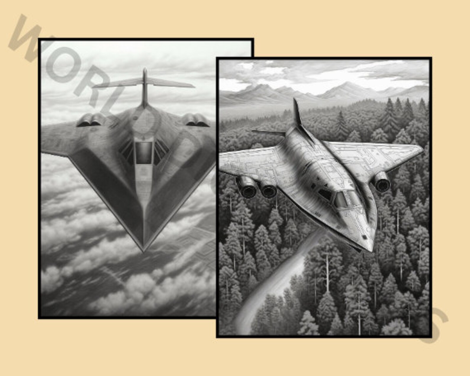 22 Flying Objects Coloring Pages, Flying Color Book, Grayscale Coloring ...