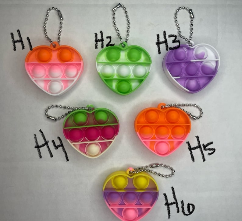 Small Pop It Fidget Colorful Keychain - Etsy