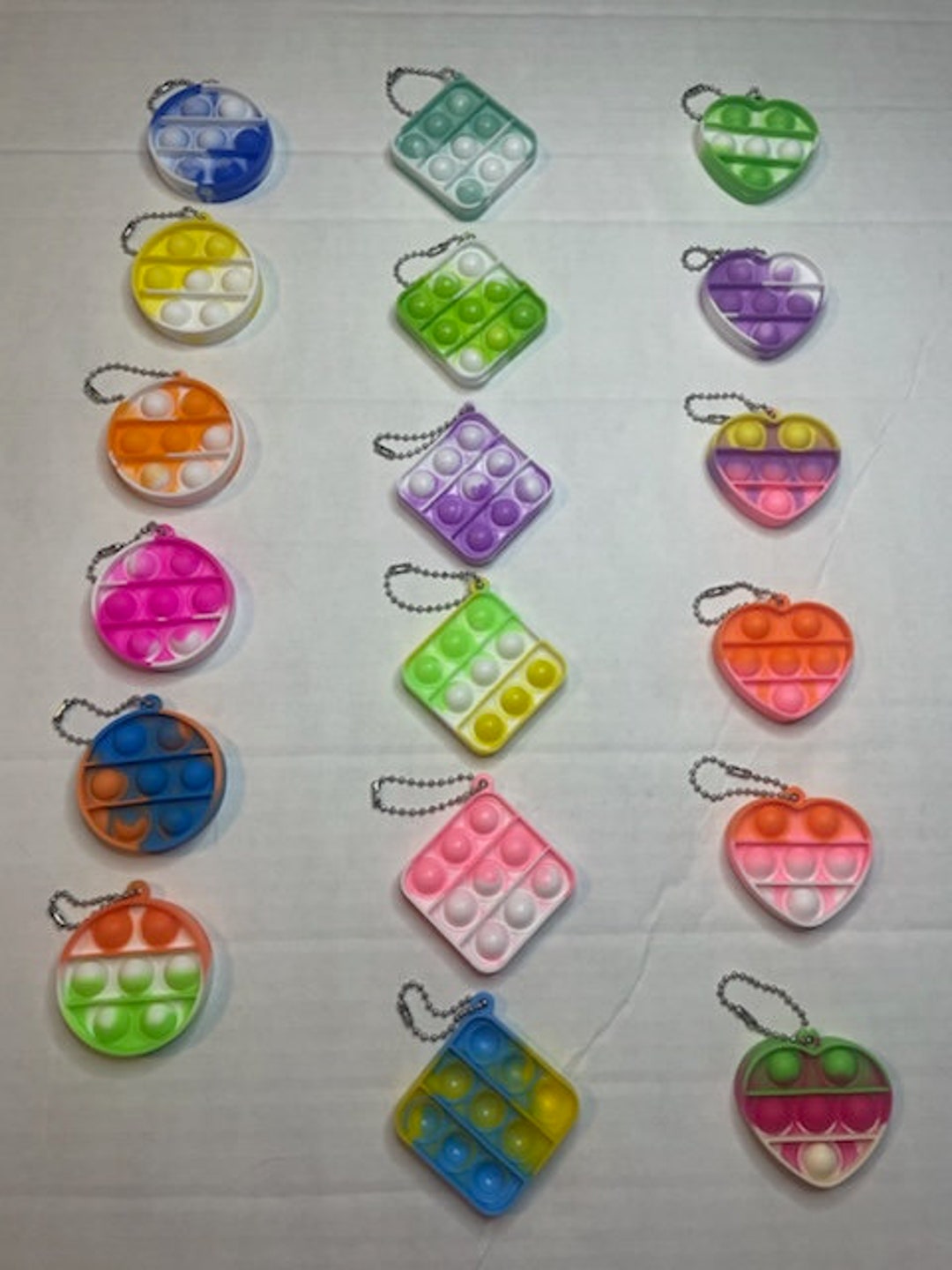 Small Pop It Fidget Colorful Keychain - Etsy