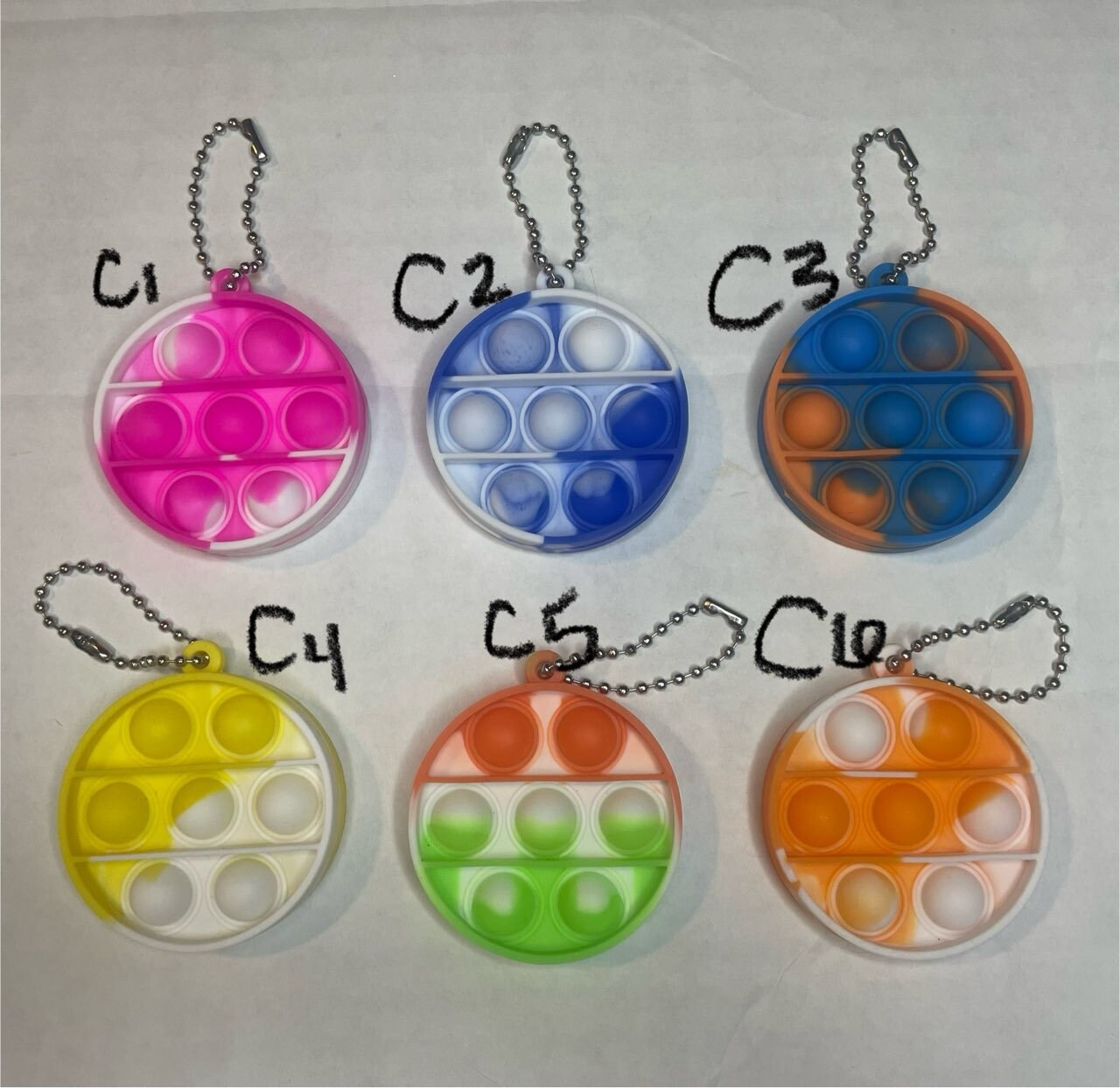 Small Pop It Fidget Colorful Keychain - Etsy