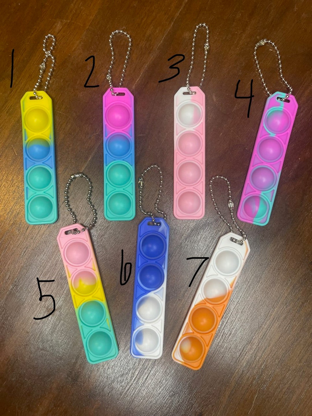 Mini Pop Fidget Colorful Keychain - Etsy