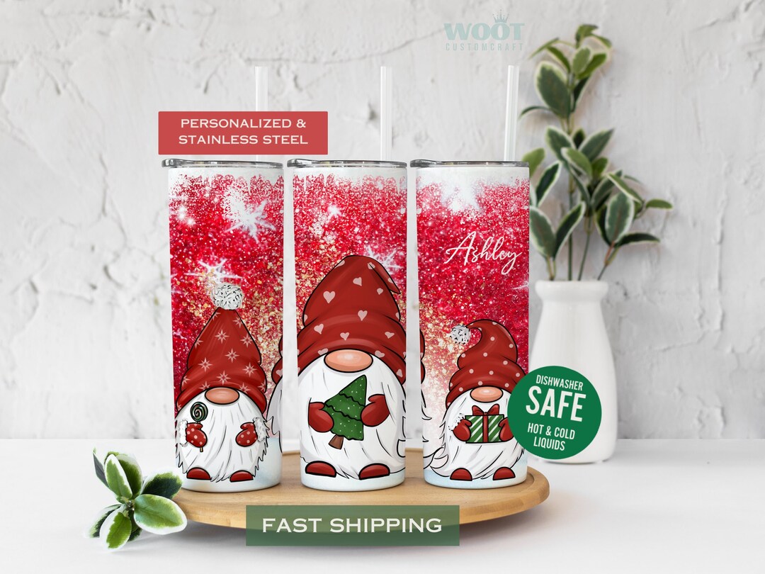 Christmas Gnome Tumbler Personalized Gnome Christmas Tumbler, Winter ...