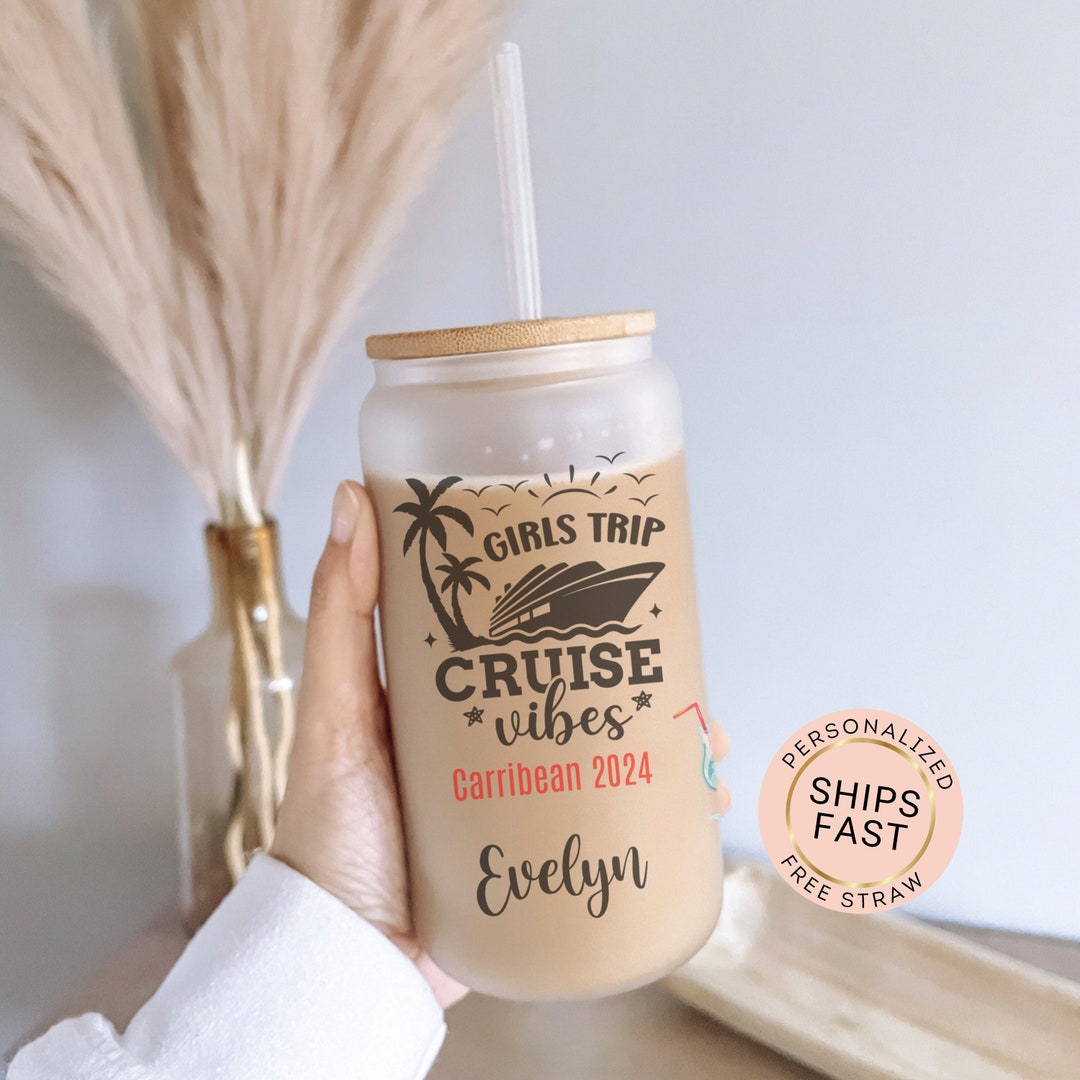 Cruise Cup Personalized Girls Trip Cruise Glass Cup, Custom Cruise ...