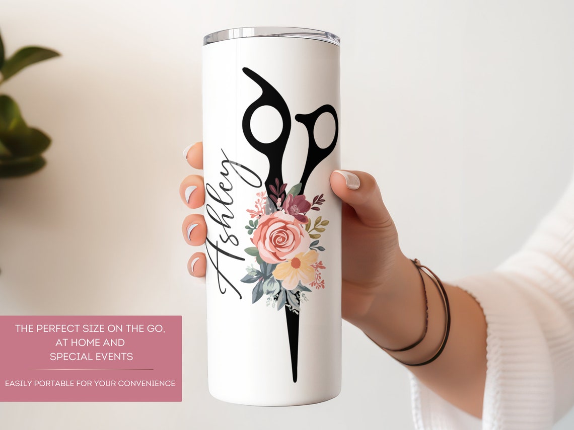 Hair Stylist Gift Personalized Tumbler for Hairdressers Cosmetology Cup ...