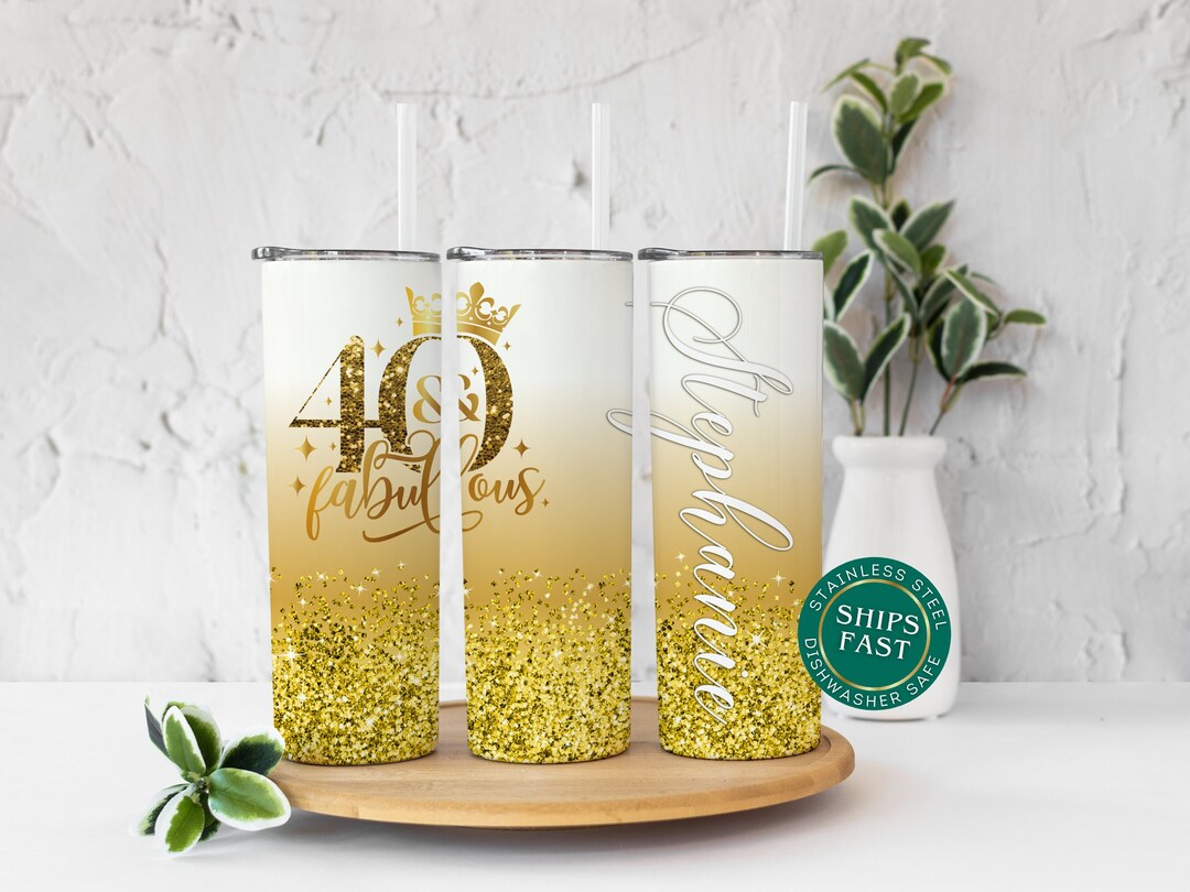 40 and Fabulous Birthday Tumbler Personalized 40th Birthday Gifts, 40th ...