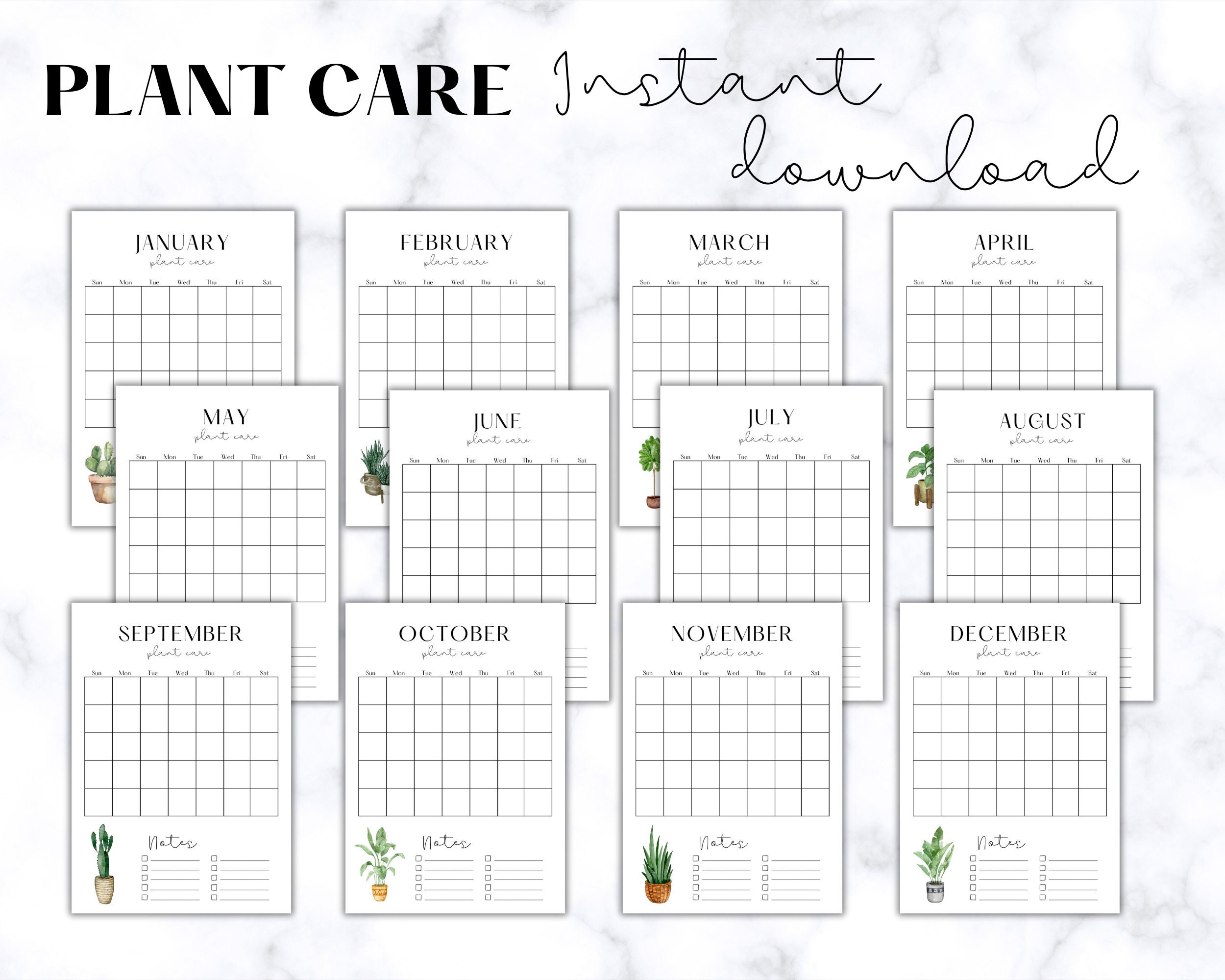 House Plant Care Calendar, House Plants, Watering House Plants, Helpful ...