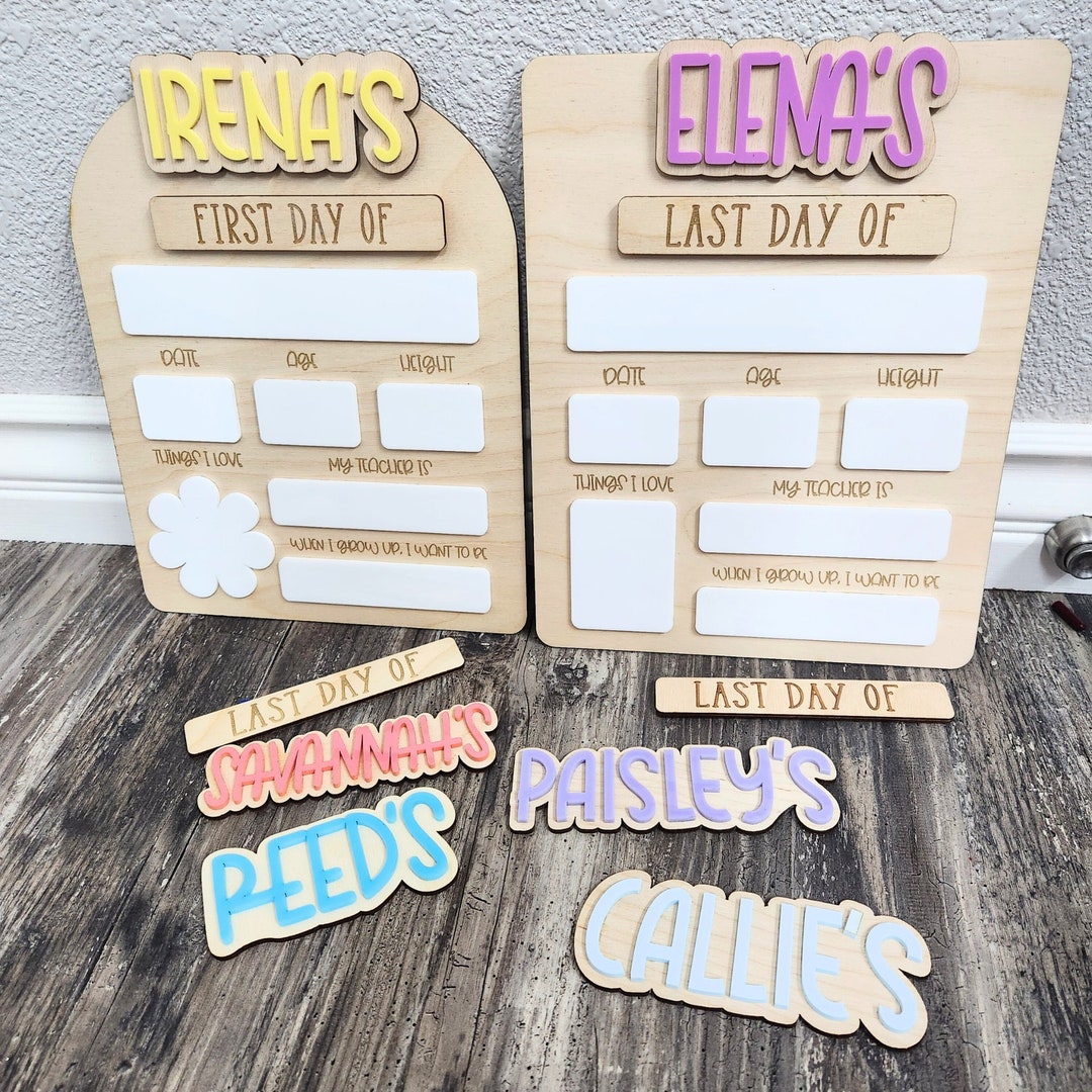 Personalized Back to School Sign: First Day of School Photo Prop ...