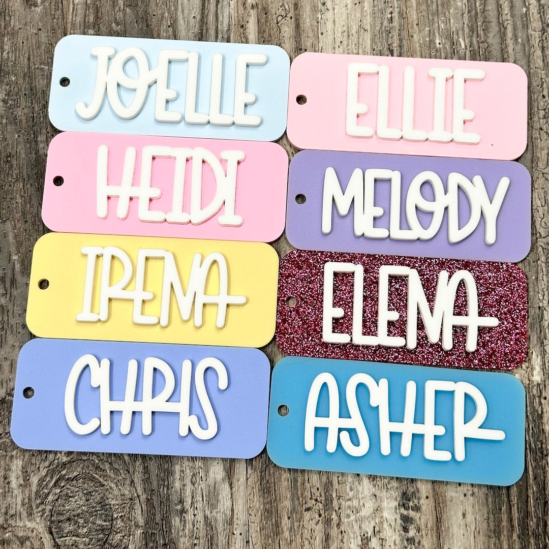 Personalized 3D Acrylic Bag Tag Keychain | Bogg Bag Name Tag | Bogg Bag ...