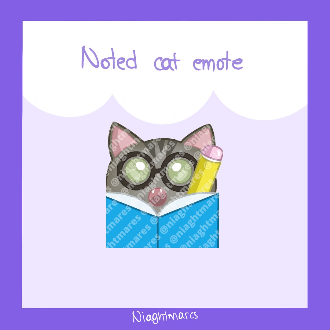 Noted Cat Emote, Twitch Emtoe, Discord Emote, Cat Emote, Cute Emote - Etsy
