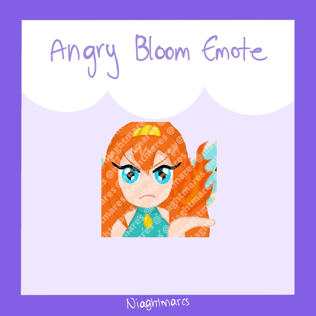 Angry Bloom Winx Emote Discord Twitch Cute Fairy Fire - Etsy