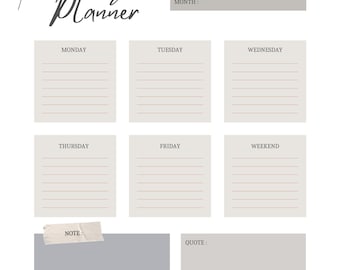 Weekly Planner - Etsy