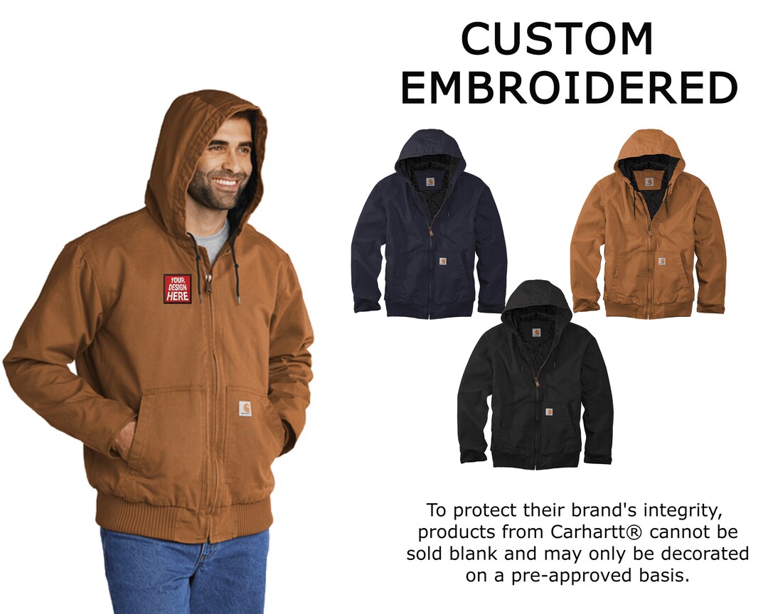 Custom Embroidered Carhartt ® Tall Washed Duck Active Jacket - Etsy