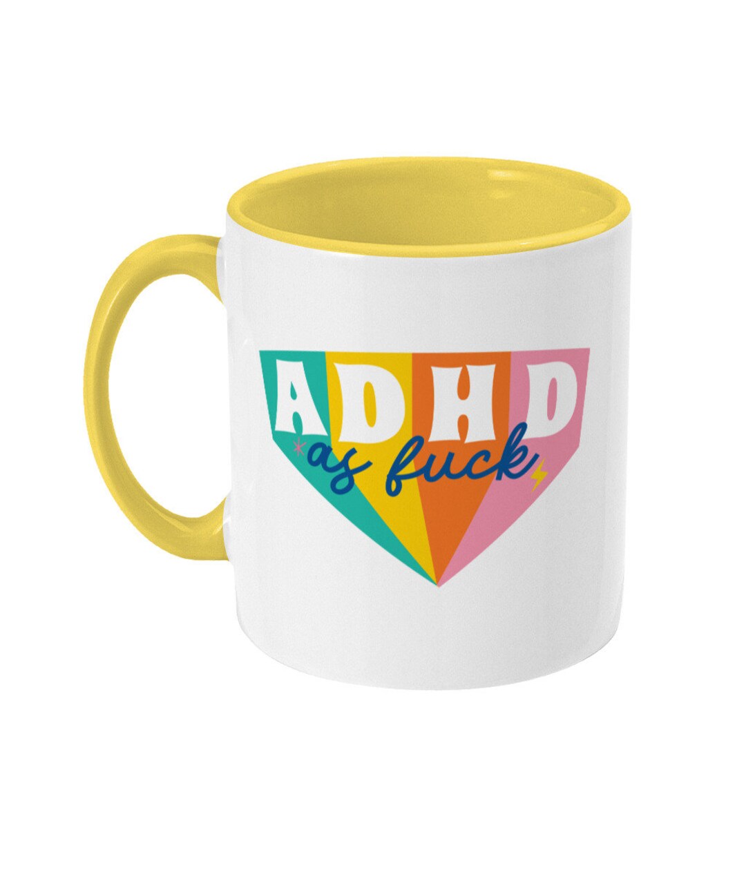ADHD as F*ck Mug | Two-tone Ceramic Mug, Neurodiversity Gift - Etsy