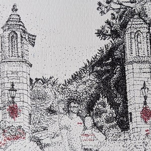 Custom Stippling Sample Gates Indiana University Art - Etsy