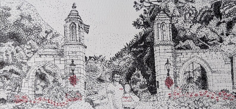 Custom Stippling Sample Gates Indiana University Art - Etsy