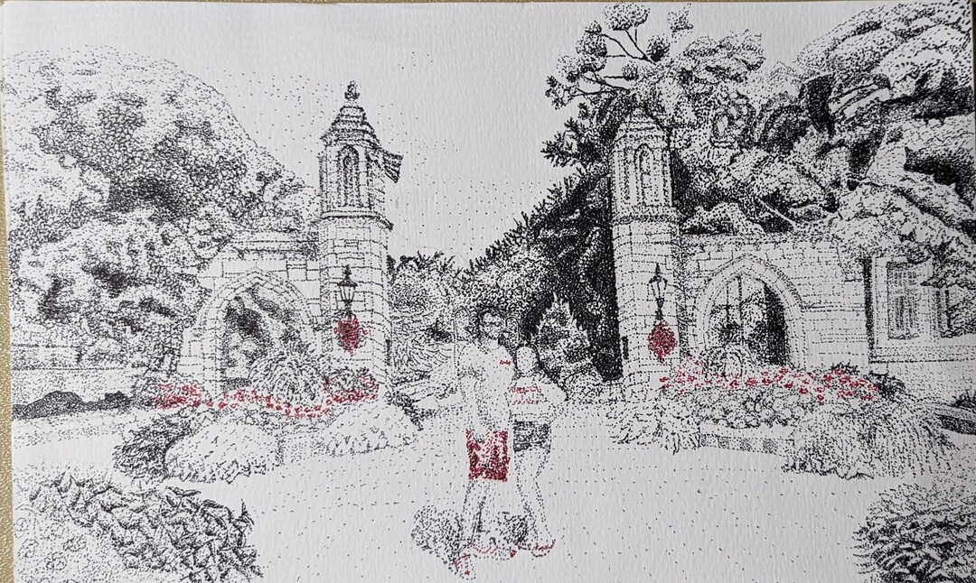 Custom Stippling Sample Gates Indiana University Art - Etsy