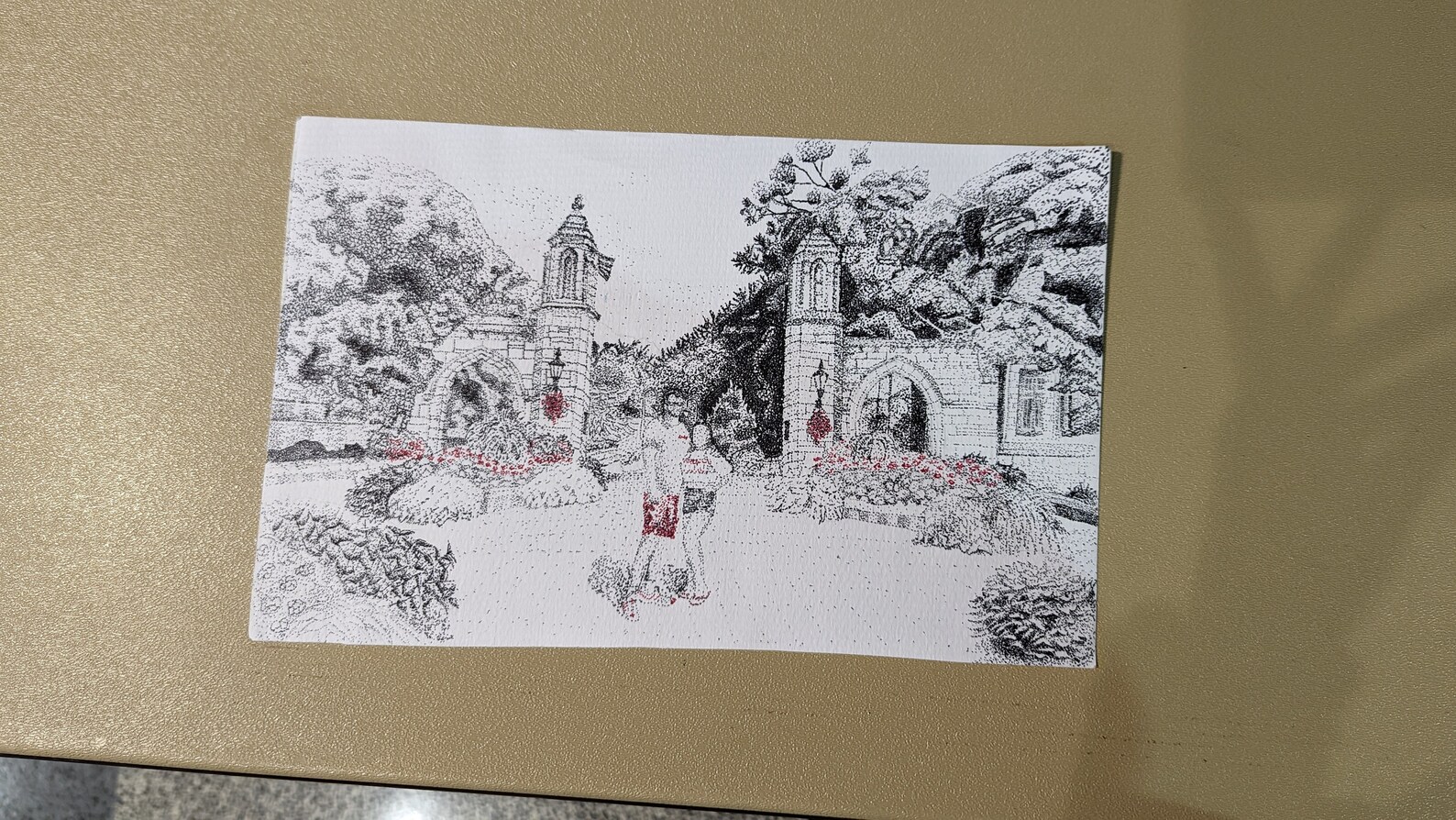 Custom Stippling Sample Gates Indiana University Art - Etsy