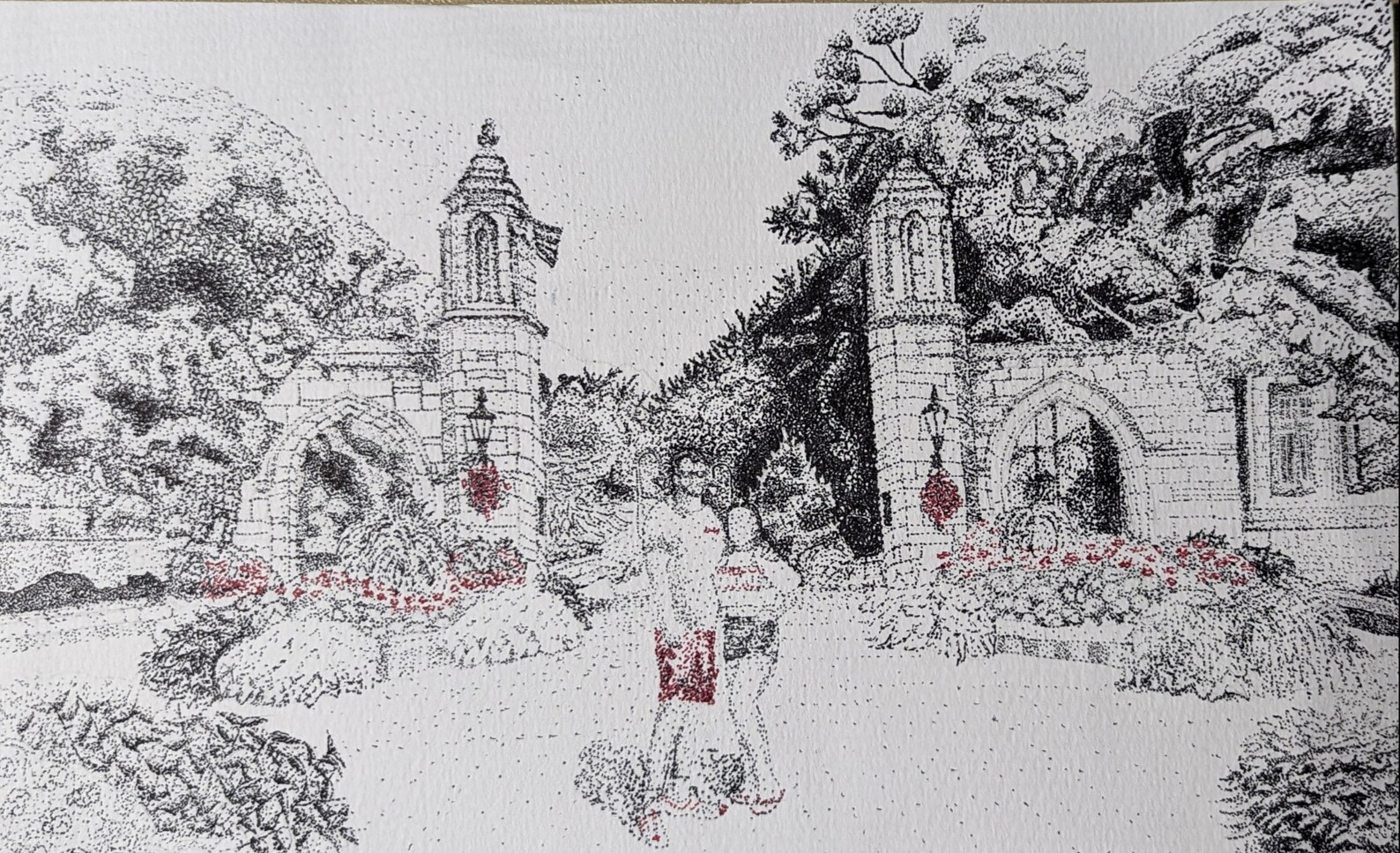 Custom Stippling Sample Gates Indiana University Art - Etsy