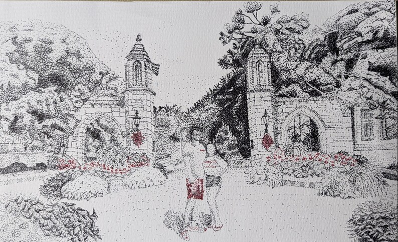 Custom Stippling Sample Gates Indiana University Art - Etsy