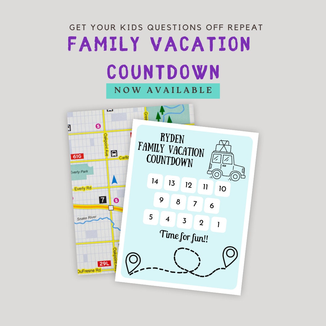 Family Vacation Countdown printable - Etsy