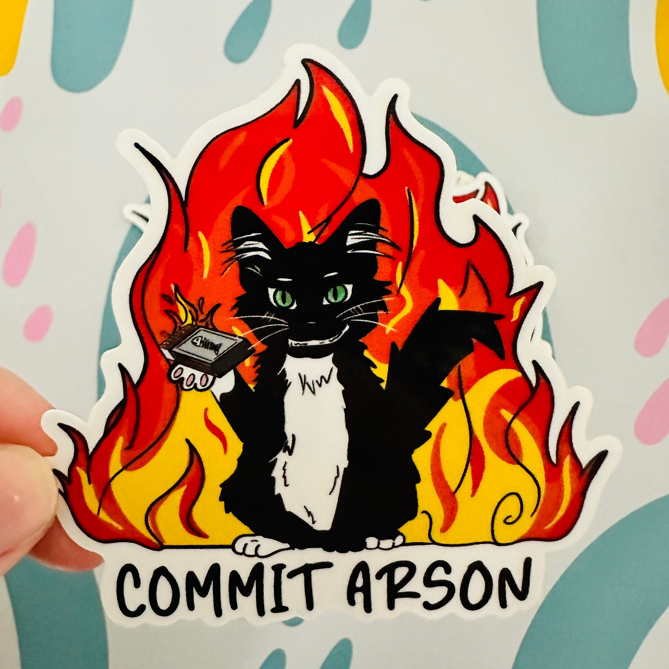 Arson Cat Meme Vinyl Sticker for Laptops Water Bottles and - Etsy