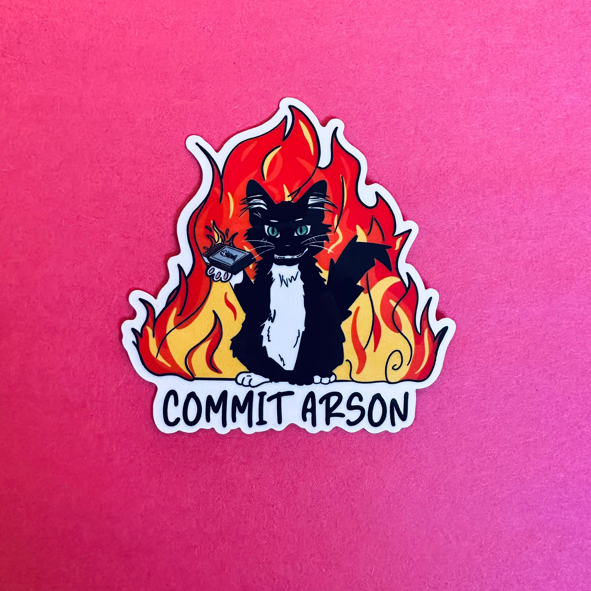 Arson Cat Meme Vinyl Sticker for Laptops Water Bottles and - Etsy