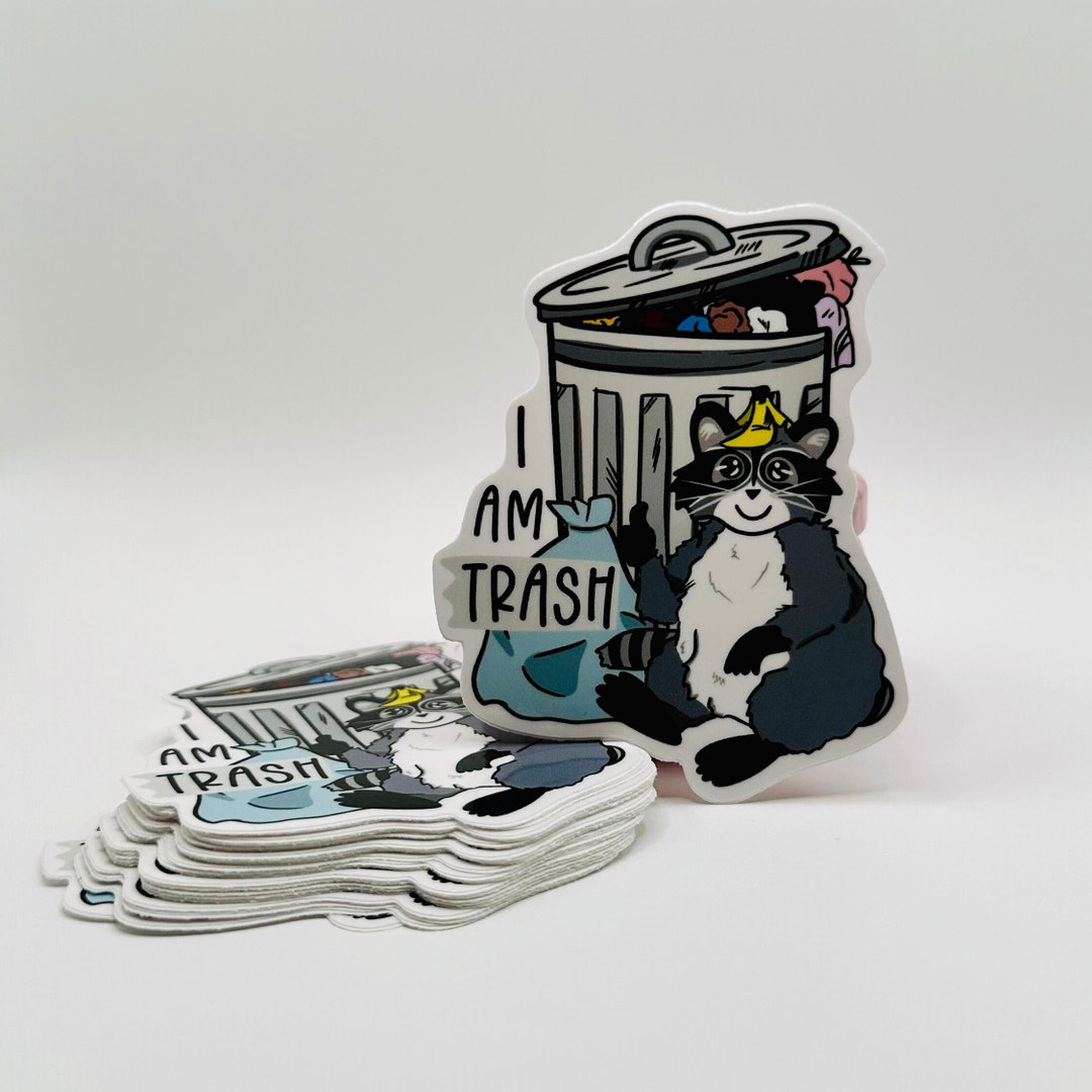 Funny Racoon Vinyl Sticker for Laptops, Water Bottles and Notebooks ...