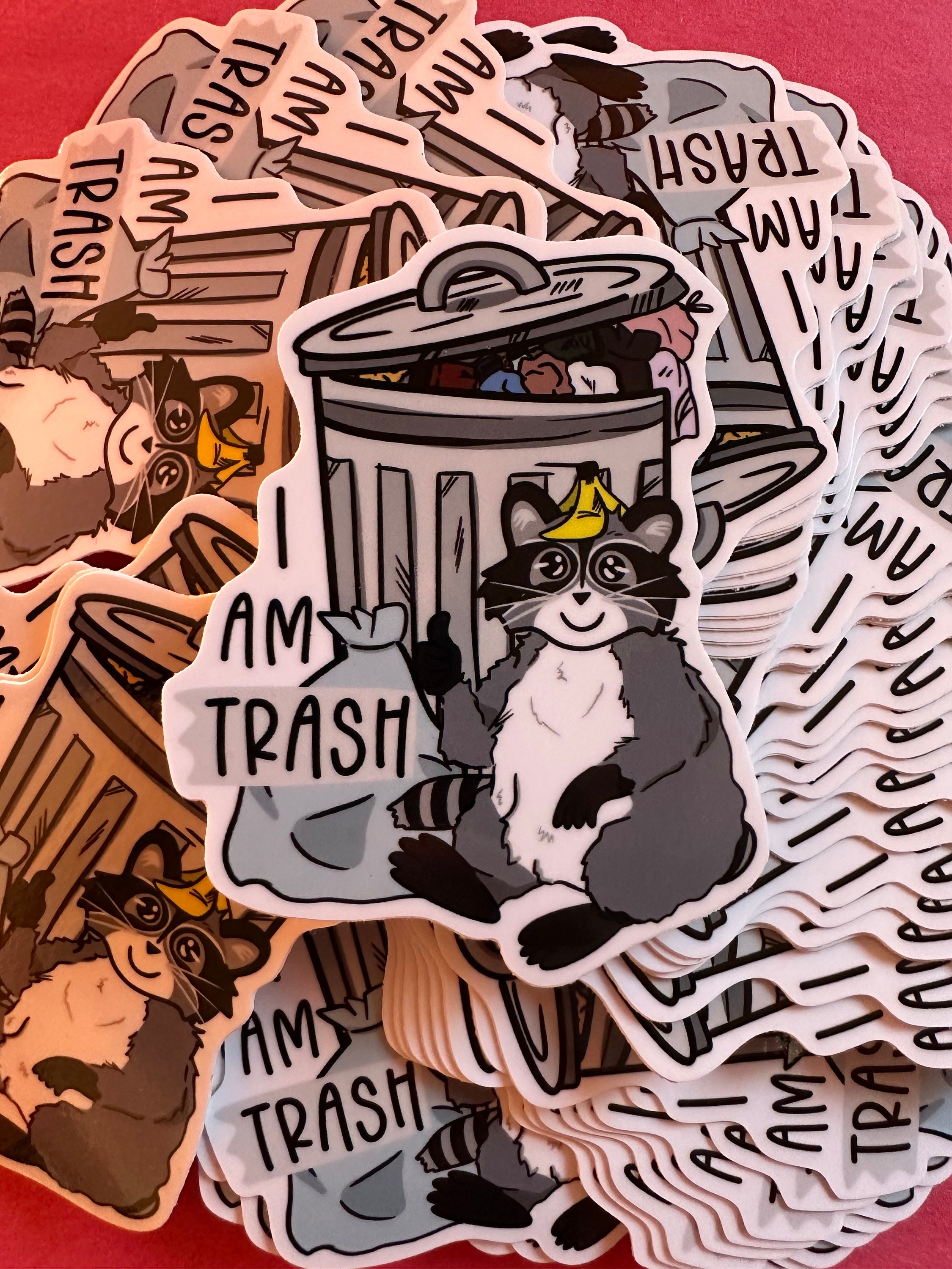 Funny Racoon Vinyl Sticker for Laptops, Water Bottles and Notebooks ...