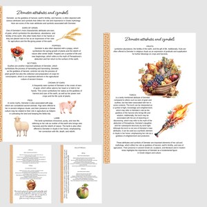 Demeter Goddess Greek Mythology, Grimoire Pages Printable - Etsy