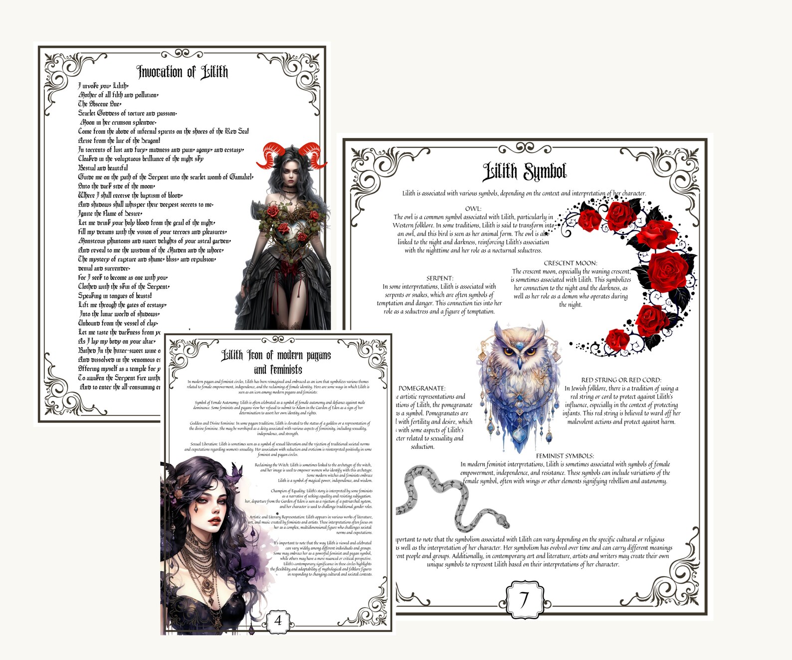 LILITH Dark Goddess, Mother of Demons Babylonian - Etsy