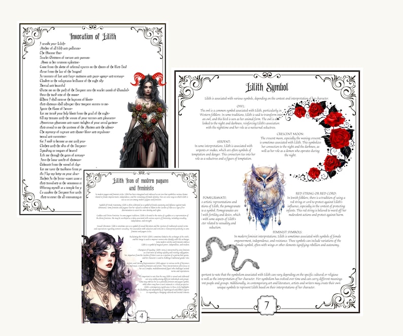 LILITH Dark Goddess, Mother of Demons Babylonian - Etsy