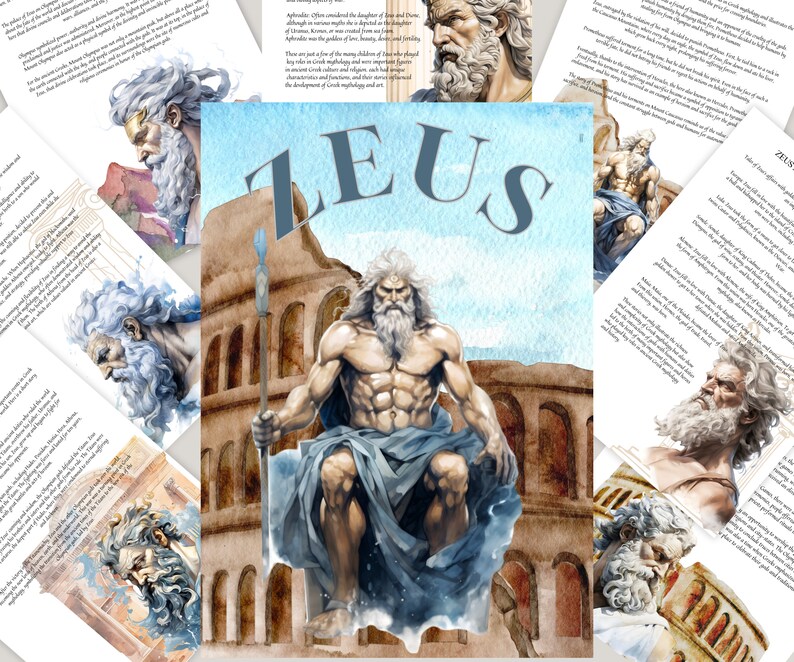 Zeus Greek God, Greek Mythology, Printable PDF - Etsy