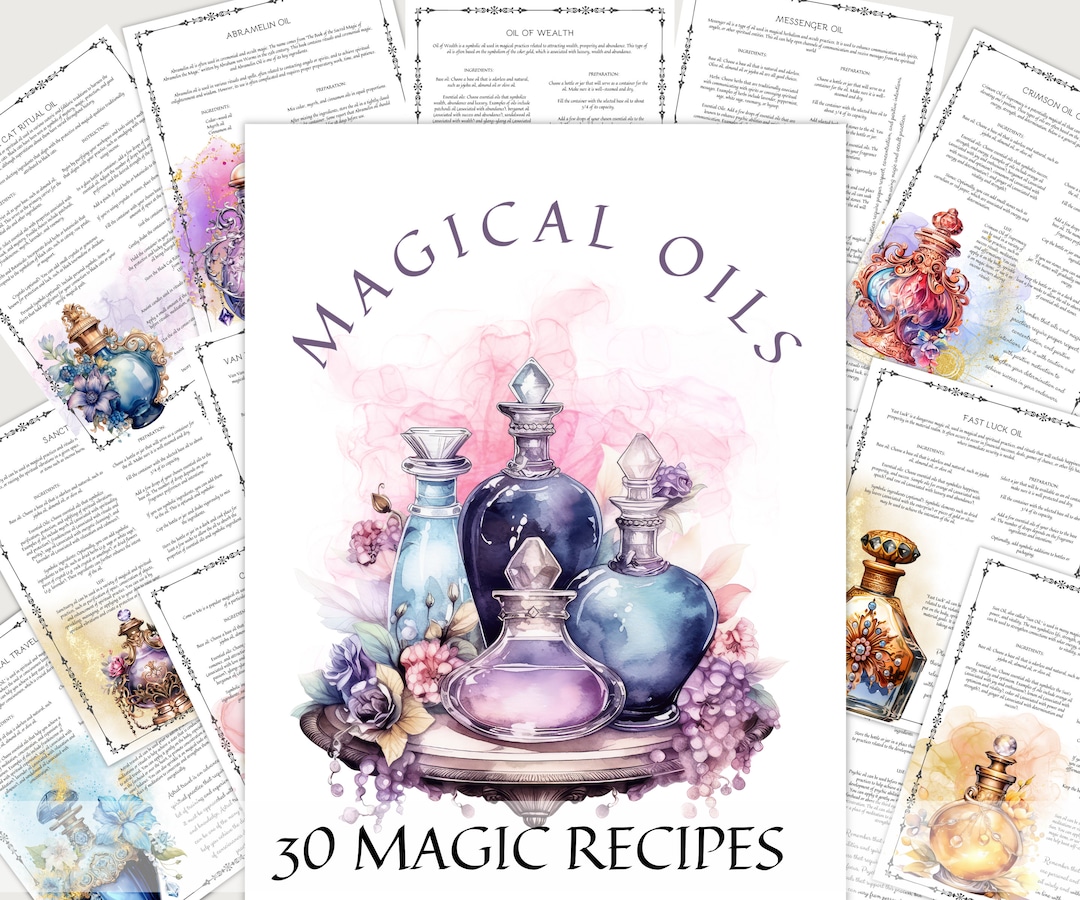 Magical Oils, Witchcraft Grimoire Pages, Oil Ritual, Book of Shadow - Etsy