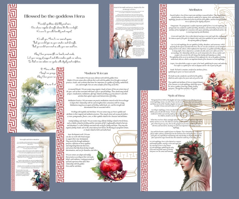 Hera Goddess, Greek Mythology, Printable PDF - Etsy