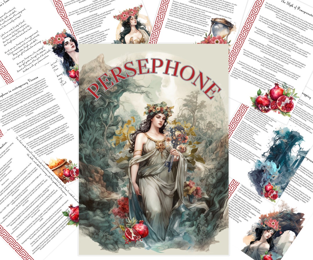 Persephone Goddess Greek Mythology, Grimoire Pages Printable - Etsy