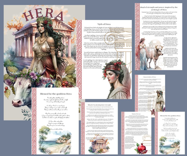 Hera Goddess, Greek Mythology, Printable PDF - Etsy