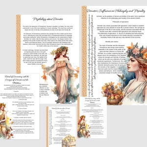 Demeter Goddess Greek Mythology, Grimoire Pages Printable - Etsy